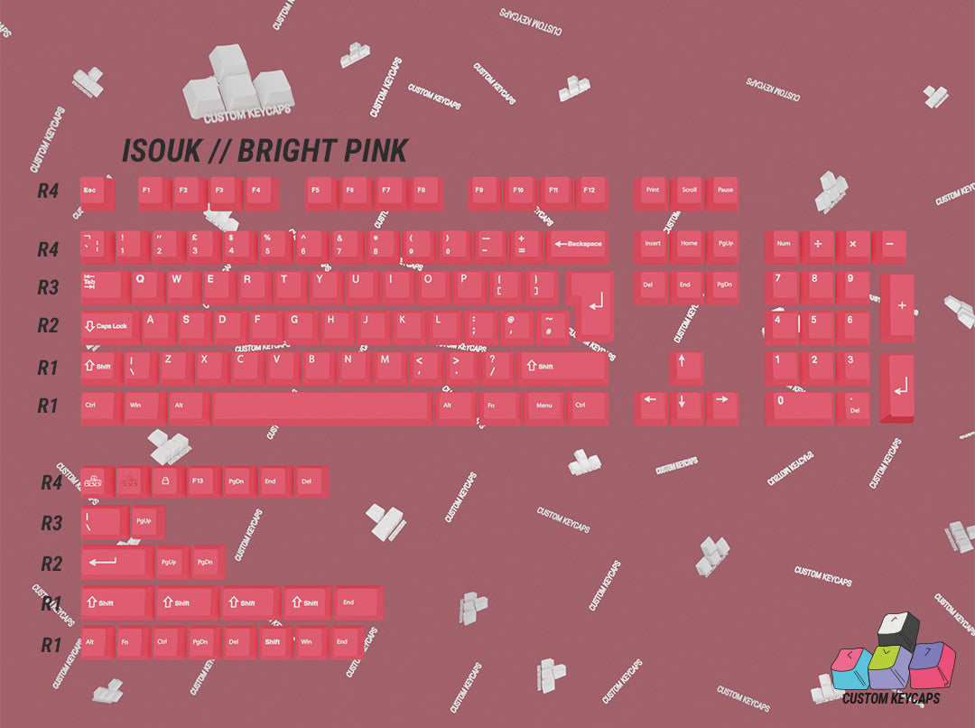 ISOUK // Bright Pink Keycaps – Custom Keycaps UK
