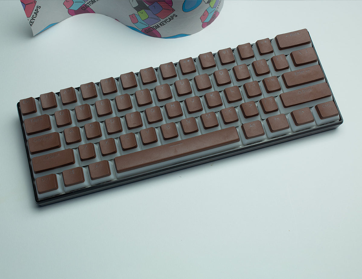 Dark Brown Pudding PBT Keycaps – Custom Keycaps UK