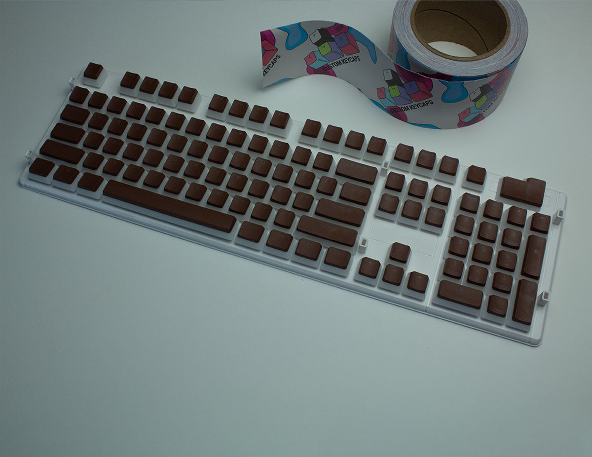 Dark Brown Pudding PBT Keycaps – Custom Keycaps UK