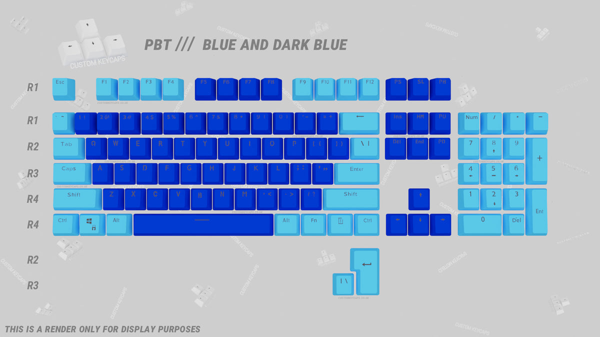 Dark Blue and Blue PBT Keycaps – Custom Keycaps UK