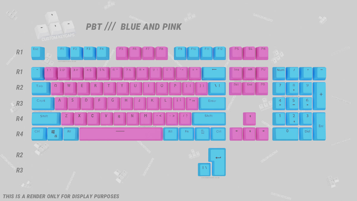 Pink and Blue PBT Keycaps – Custom Keycaps UK