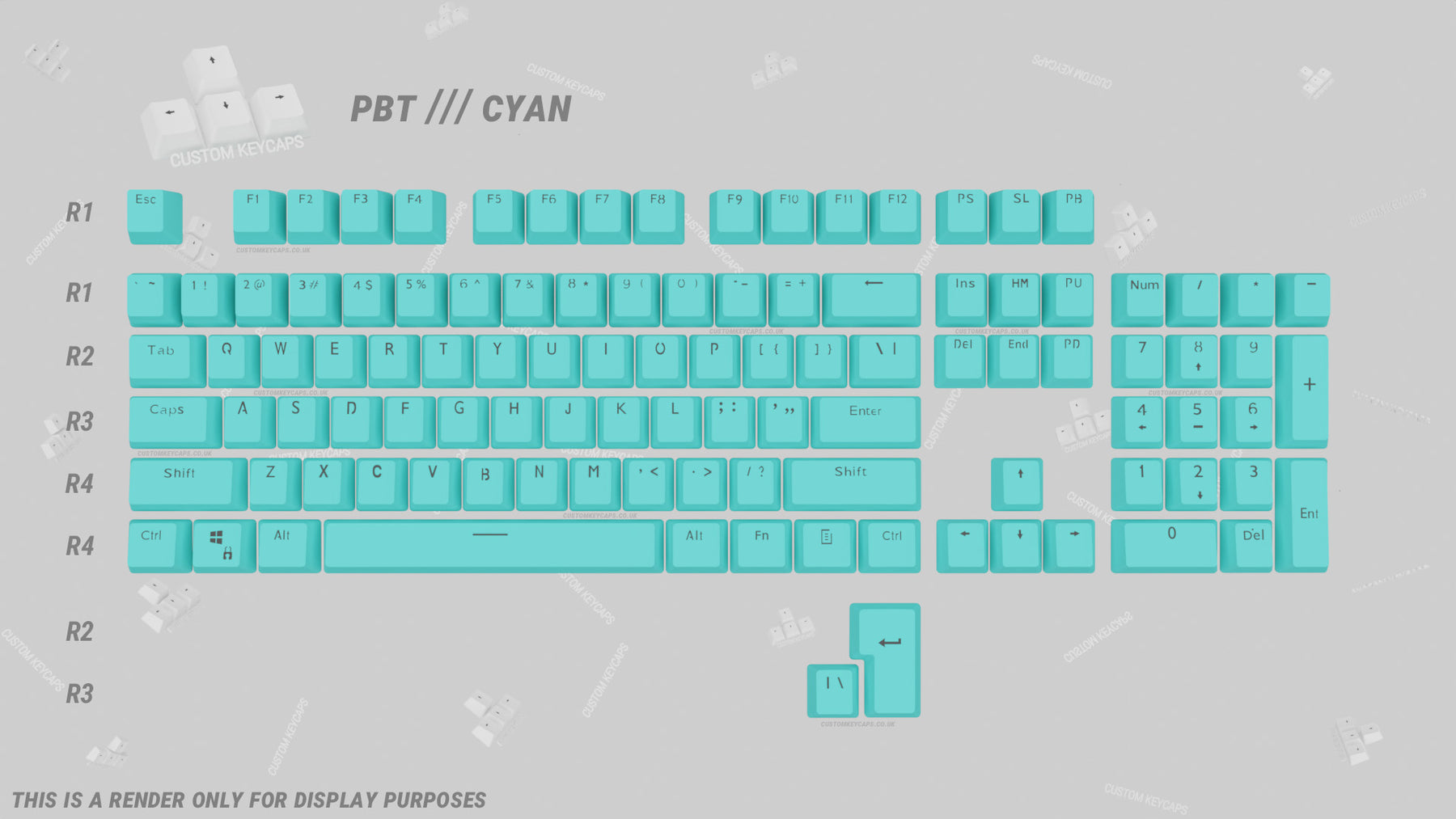 Cyan PBT Keycaps – Custom Keycaps UK