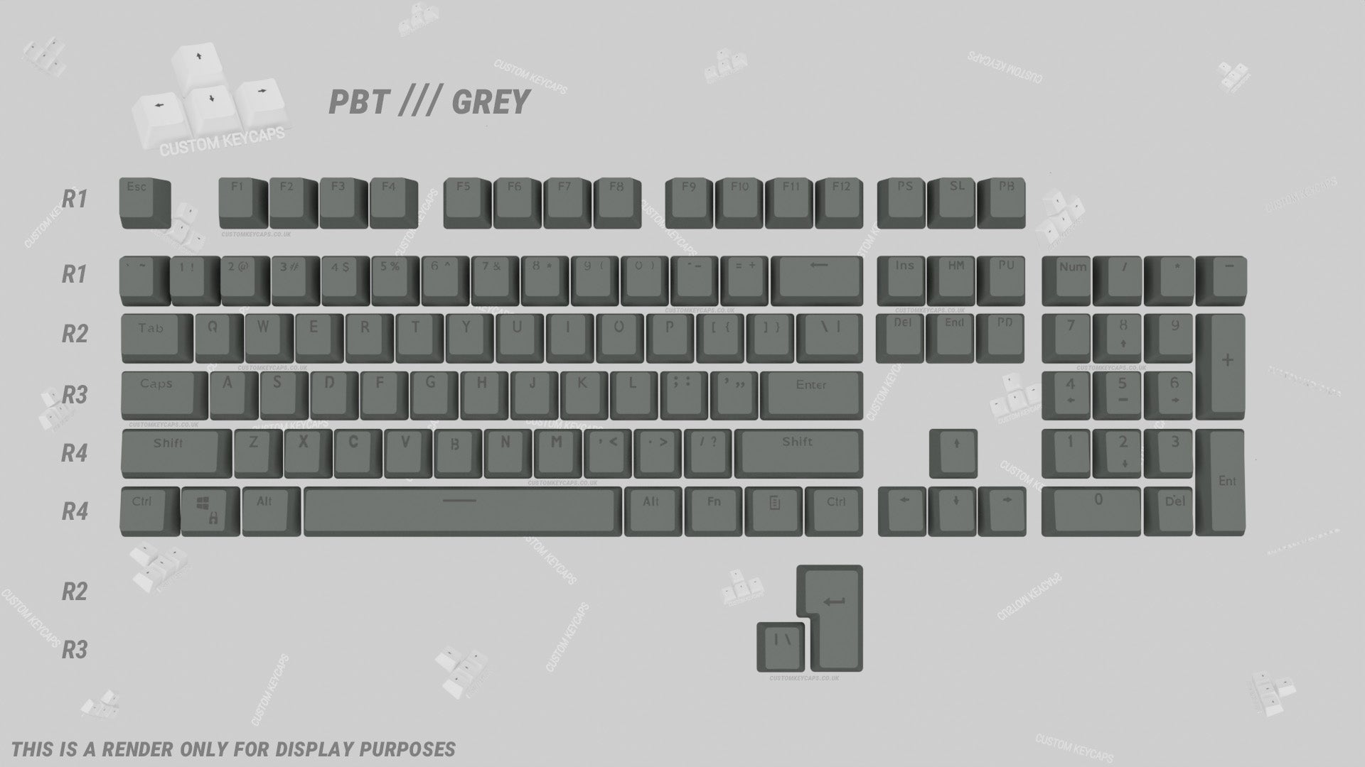 Grey PBT Keycaps – Custom Keycaps UK