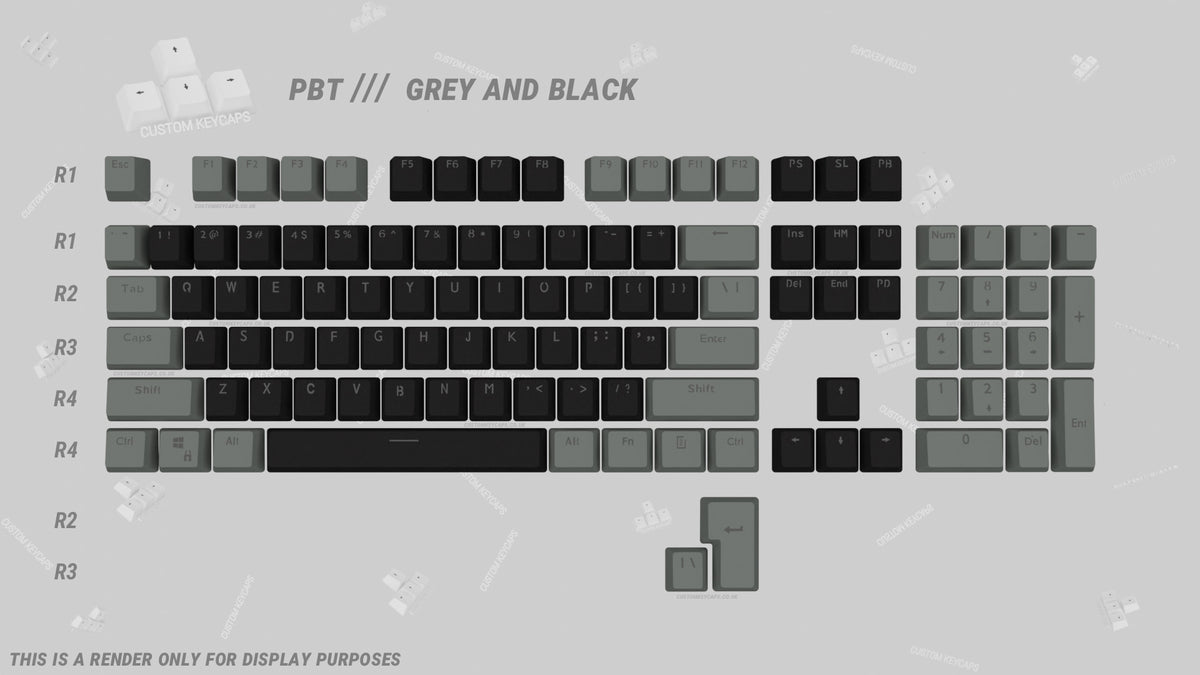 Black and Grey PBT Keycaps – Custom Keycaps UK