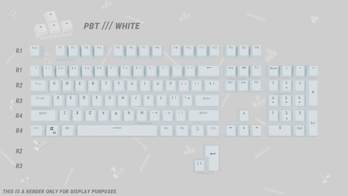 White PBT Keycaps – Custom Keycaps UK