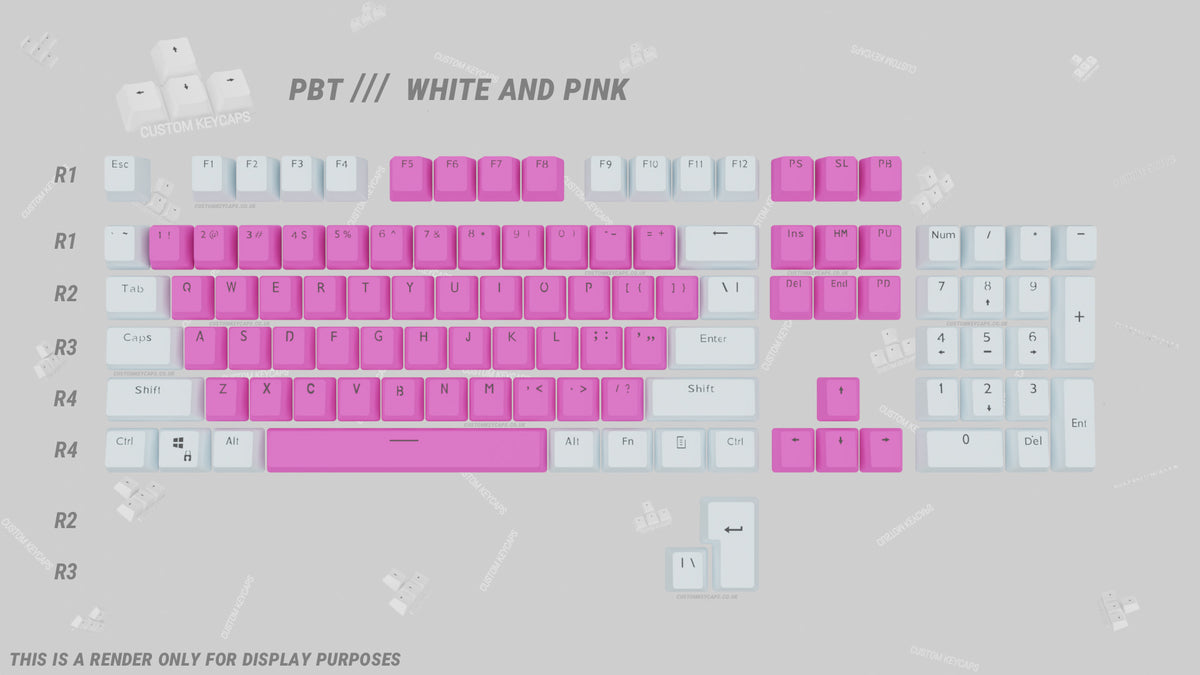 Pink and White PBT Keycaps – Custom Keycaps UK