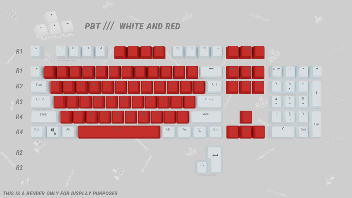 Red and White PBT Keycaps – Custom Keycaps UK