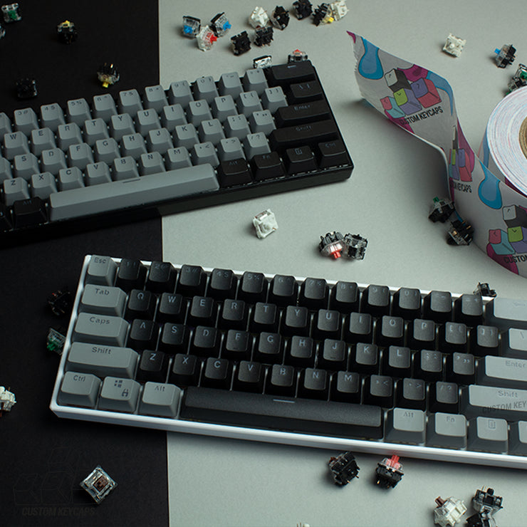 Black and Grey PBT Keycaps – Custom Keycaps UK