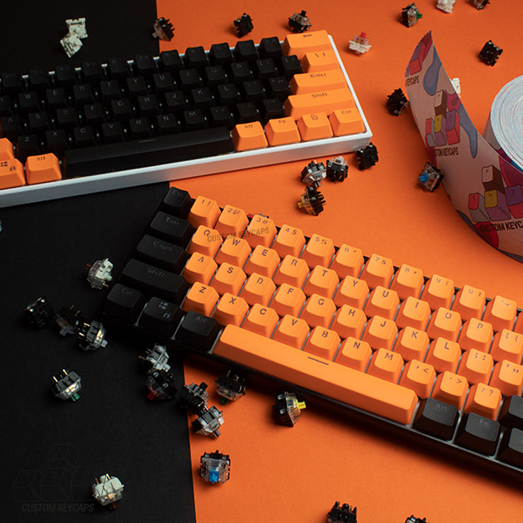 Black and Orange PBT Keycaps#N#– Custom Keycaps UK